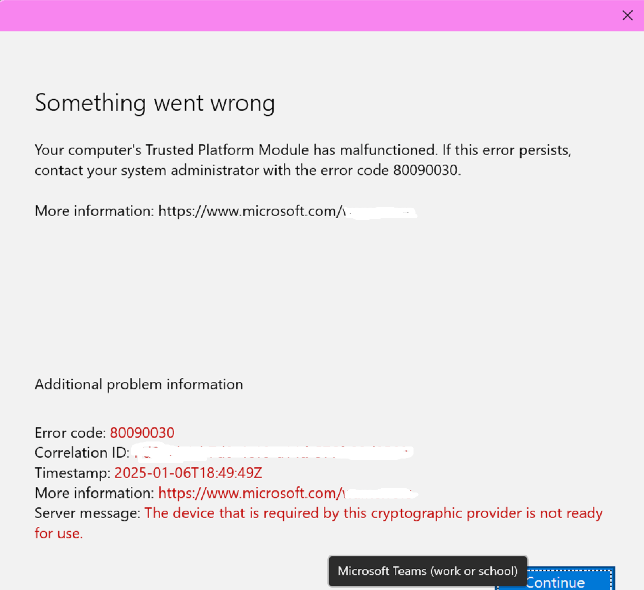 Can't log in to office/outlook/teams Something went wrong 657rx ...