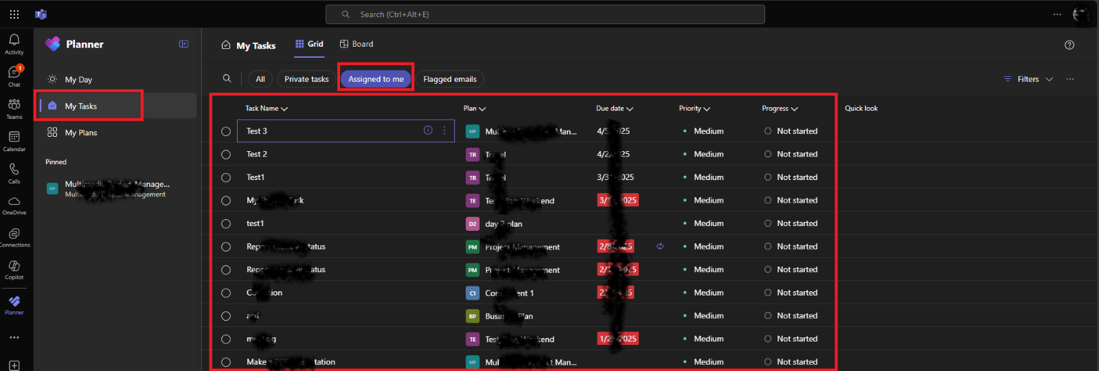 Plan tasks assigned to me not pulling in My Tasks - Microsoft Q&A