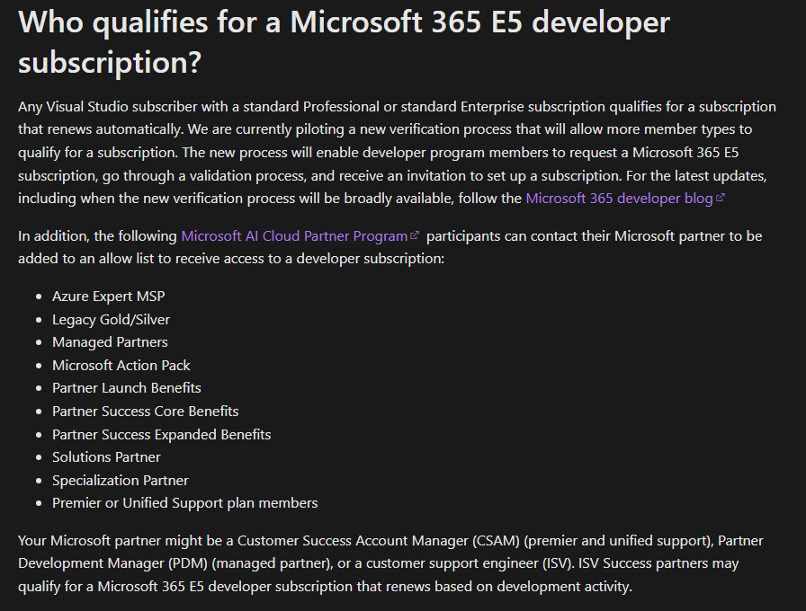How do I qualify and apply for Microsoft 365 Developer Program? - Microsoft Q&A