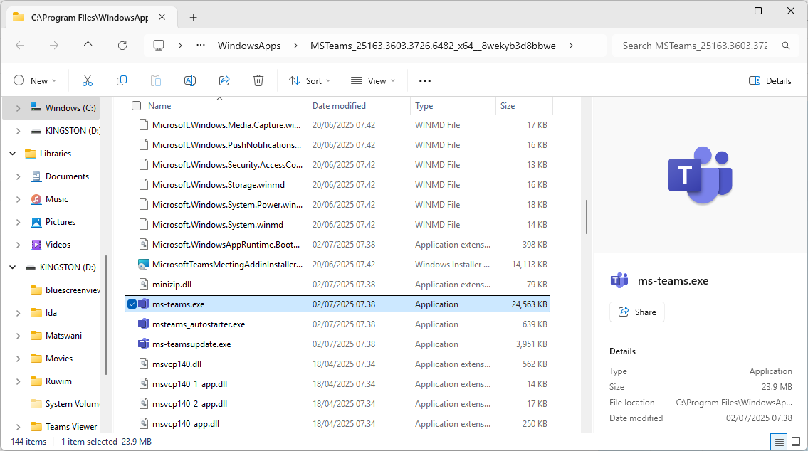 Where is the new location for the Teams.exe - Microsoft Q&A