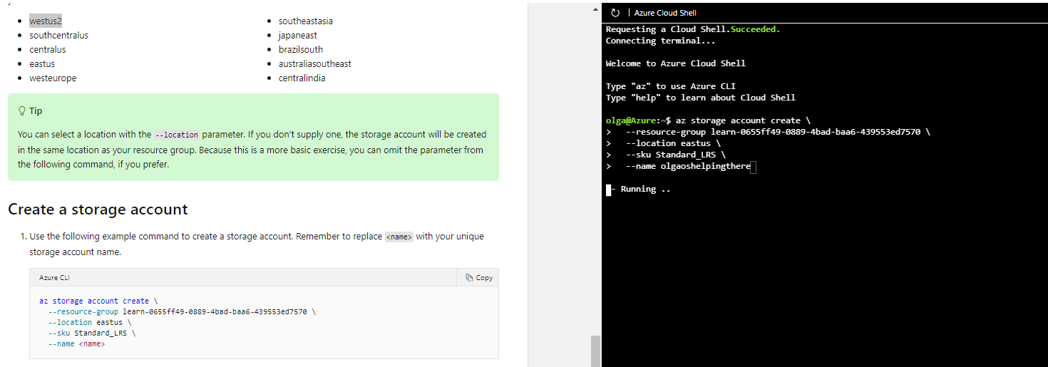 Creating an Azure Account - CLI - Microsoft Q&A