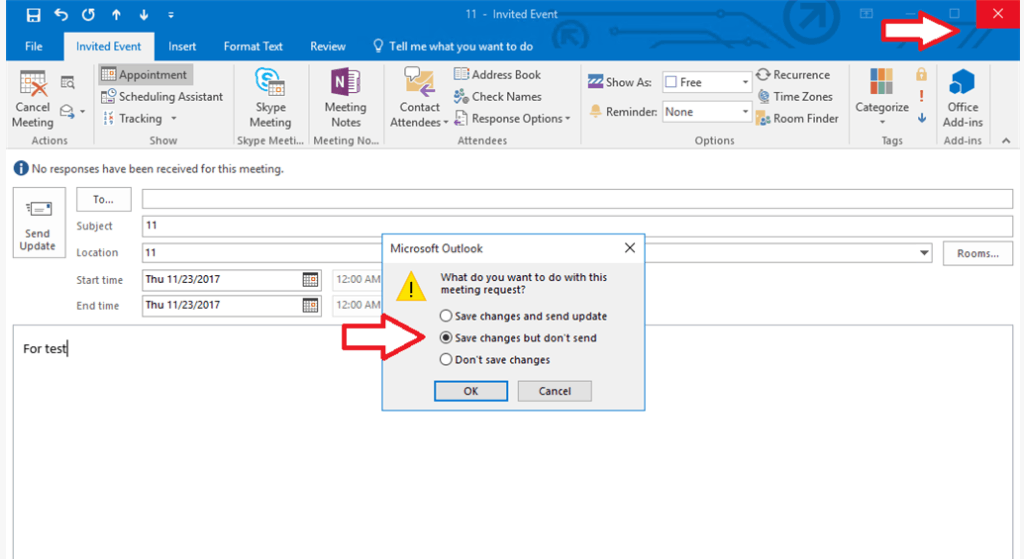 Changing meetings without sending updates - Microsoft Q&A