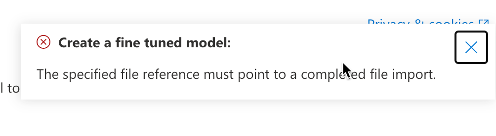 Error With Uploaded Jsonl Dataset The Specified File Reference Must Point To A Completed File