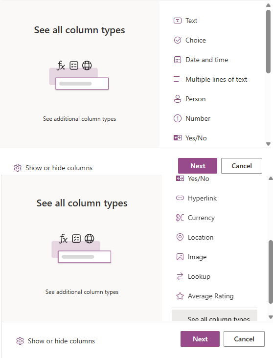 Microsoft Lists Column Types are limited on my version - Microsoft Q&A