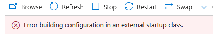 Error building configuration in an external startup class. - Microsoft Q&A