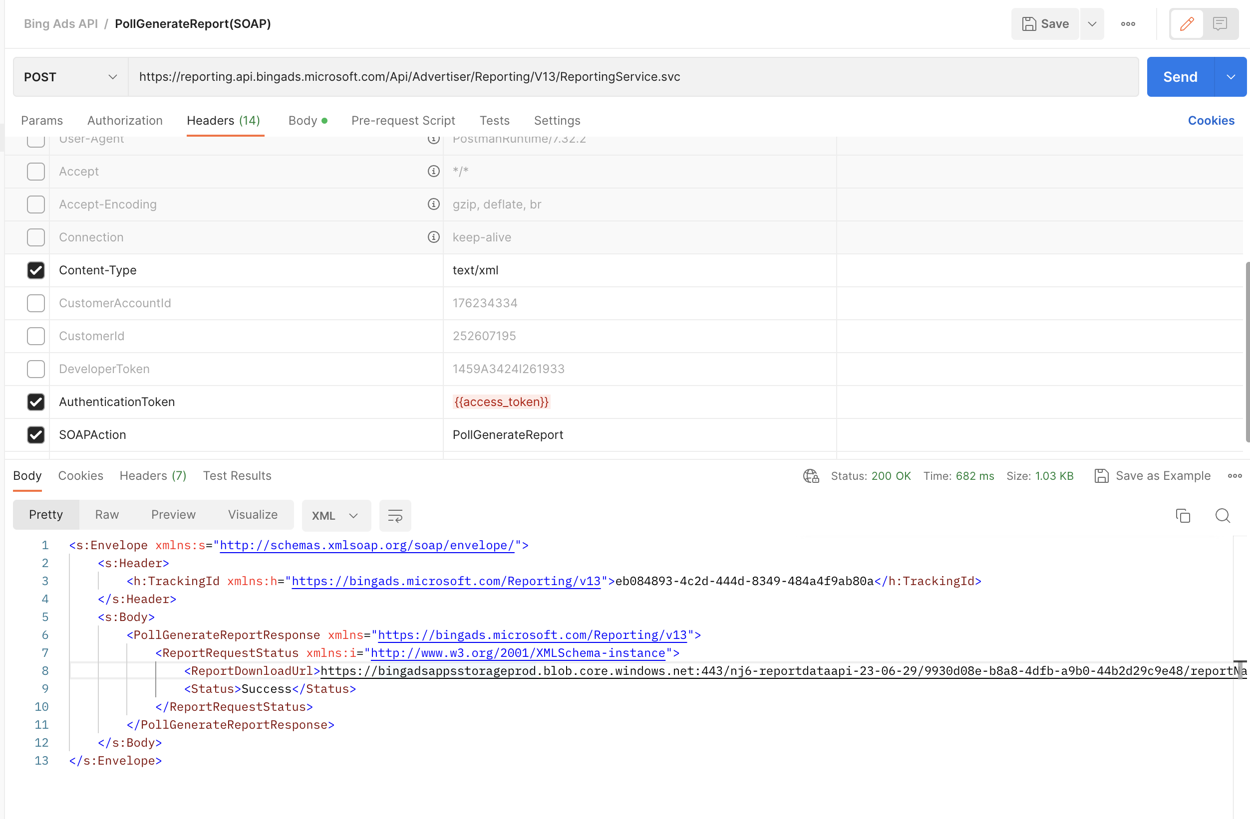Bing ads api - InternalServiceFault when calling PollGenerateReport - Microsoft Q&A