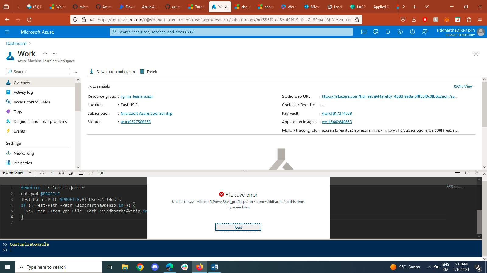 Powershell File Save Error - Microsoft Q&A Powershell File Save Error - Microsoft Q&A