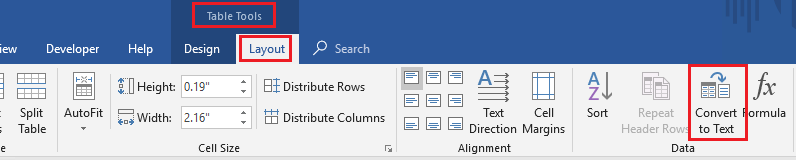 Word Office 365 Convert Table to Text - Microsoft Q&A