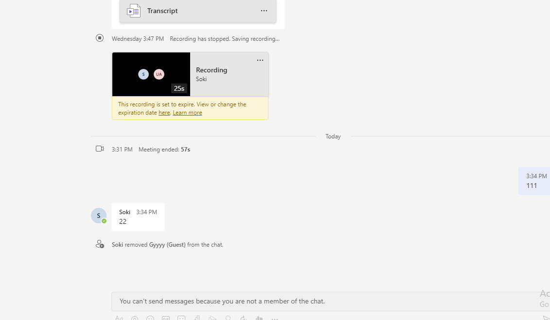 Meeting group chat - Microsoft Q&A