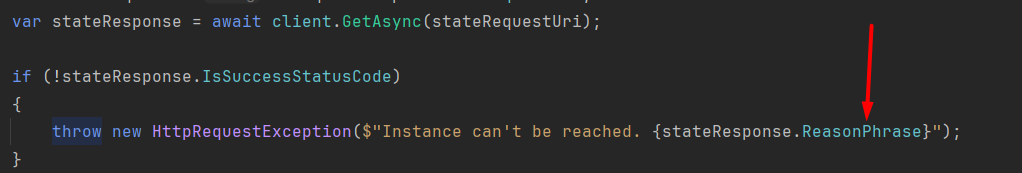 Receiving 400 Instance can't be reached. Bad Request while calling ...
