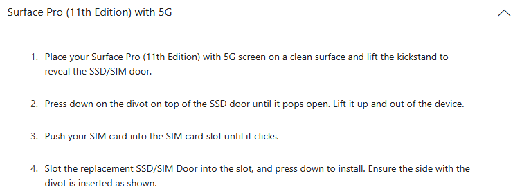 How do I find out if Surface Pro 11 (Model 2076) has 5g capability ...