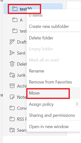 How do I return a folder from subfolder status to "root" folder status ...