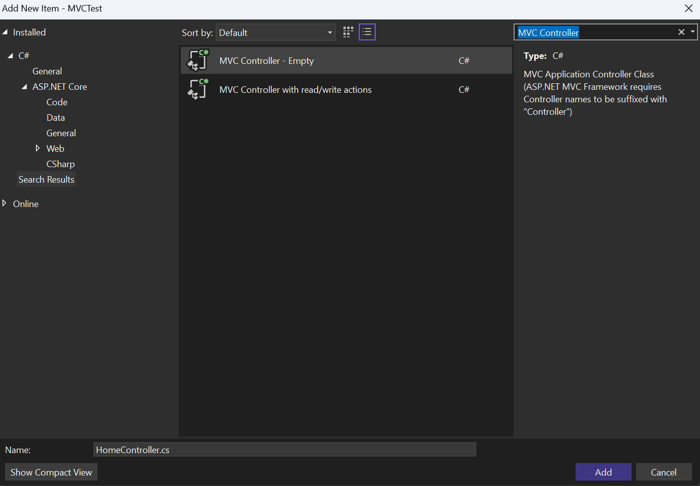 Unable to Add Scaffolded Items with Visual Studio when Developing an ASP.NET Project - Microsoft Q&A