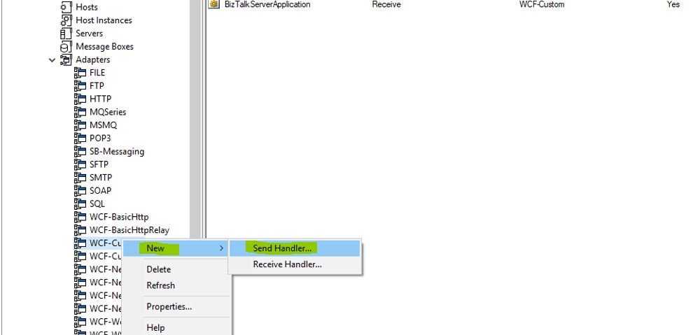 Error While Creating Send Handler For Wcf Custom Adapter Microsoft Qanda