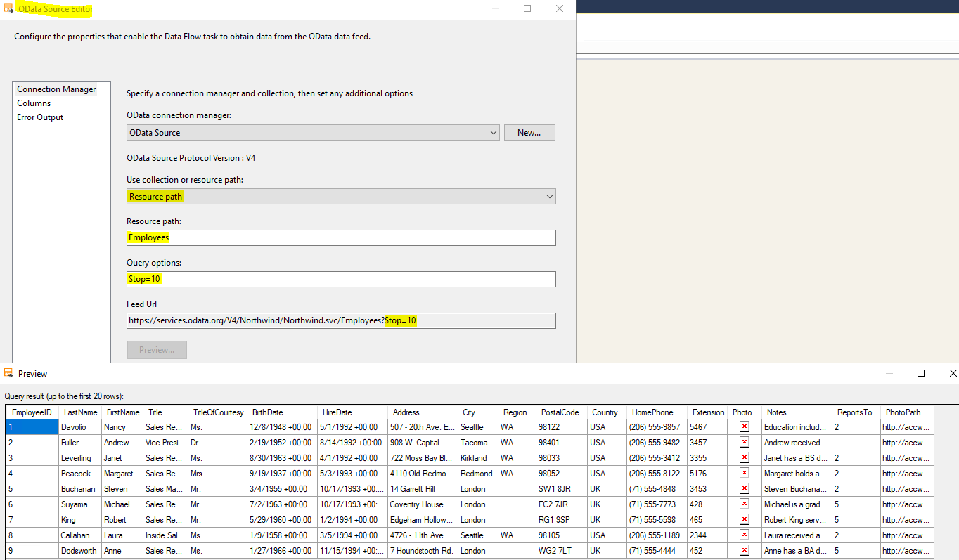 Unable To Fetch Data Of A Nm Relationship In Odata Webservice With Ssis 2016 Microsoft Qanda
