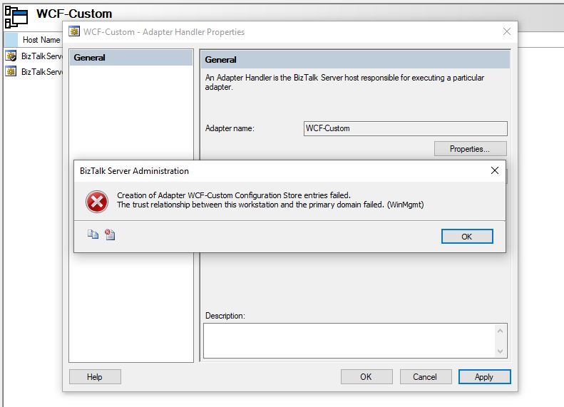 Error While Creating Send Handler For Wcf Custom Adapter Microsoft Qanda