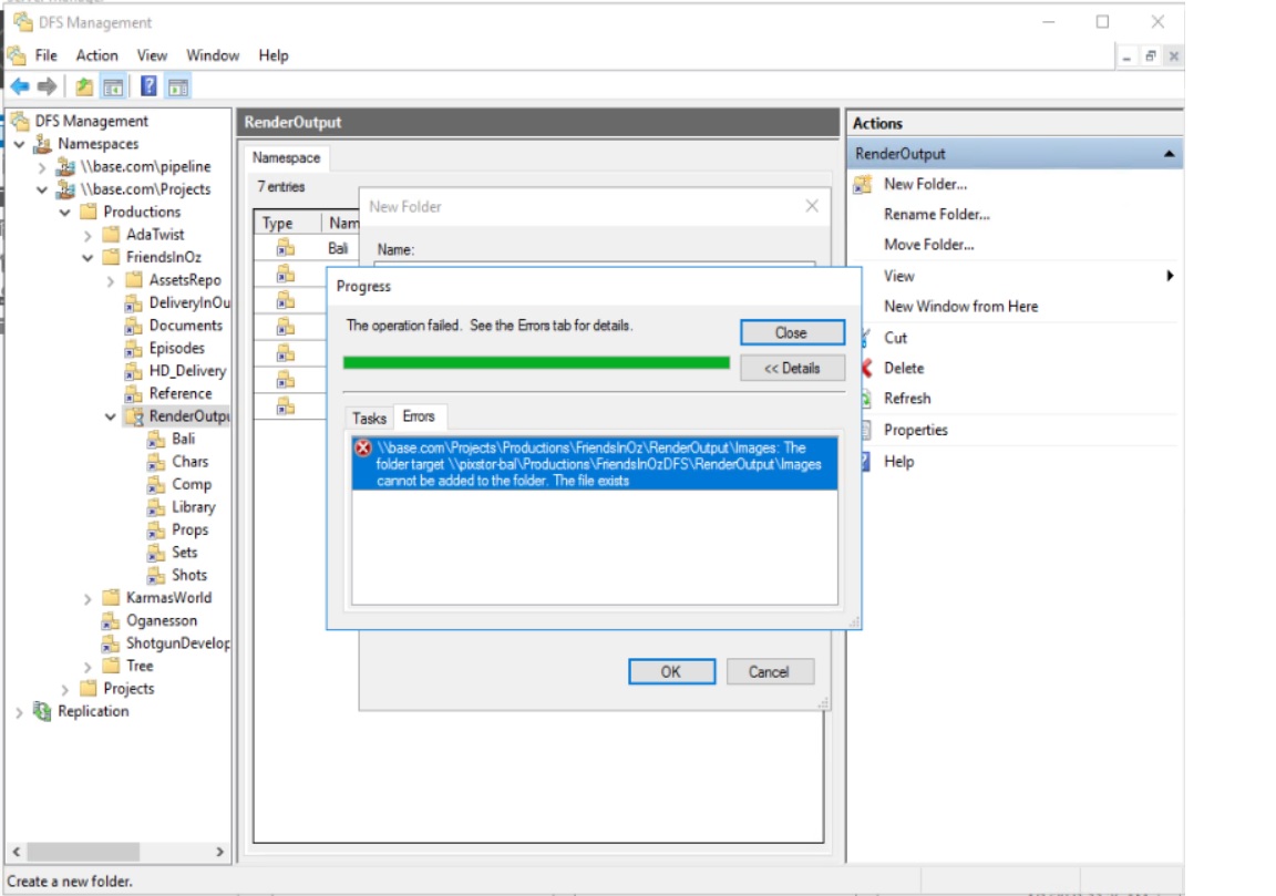 Failed create dfs folder and target - Microsoft Q&A Failed create dfs folder and target - Microsoft Q&A