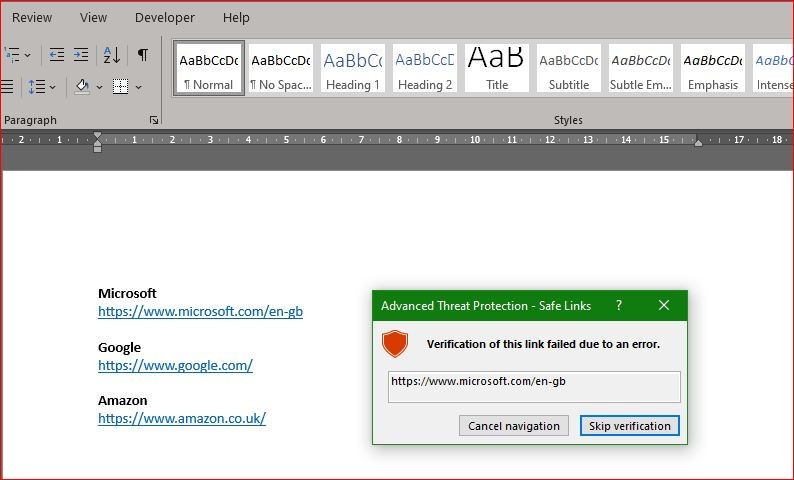 How do I fix Verification of this link failed due to an error in Office ...