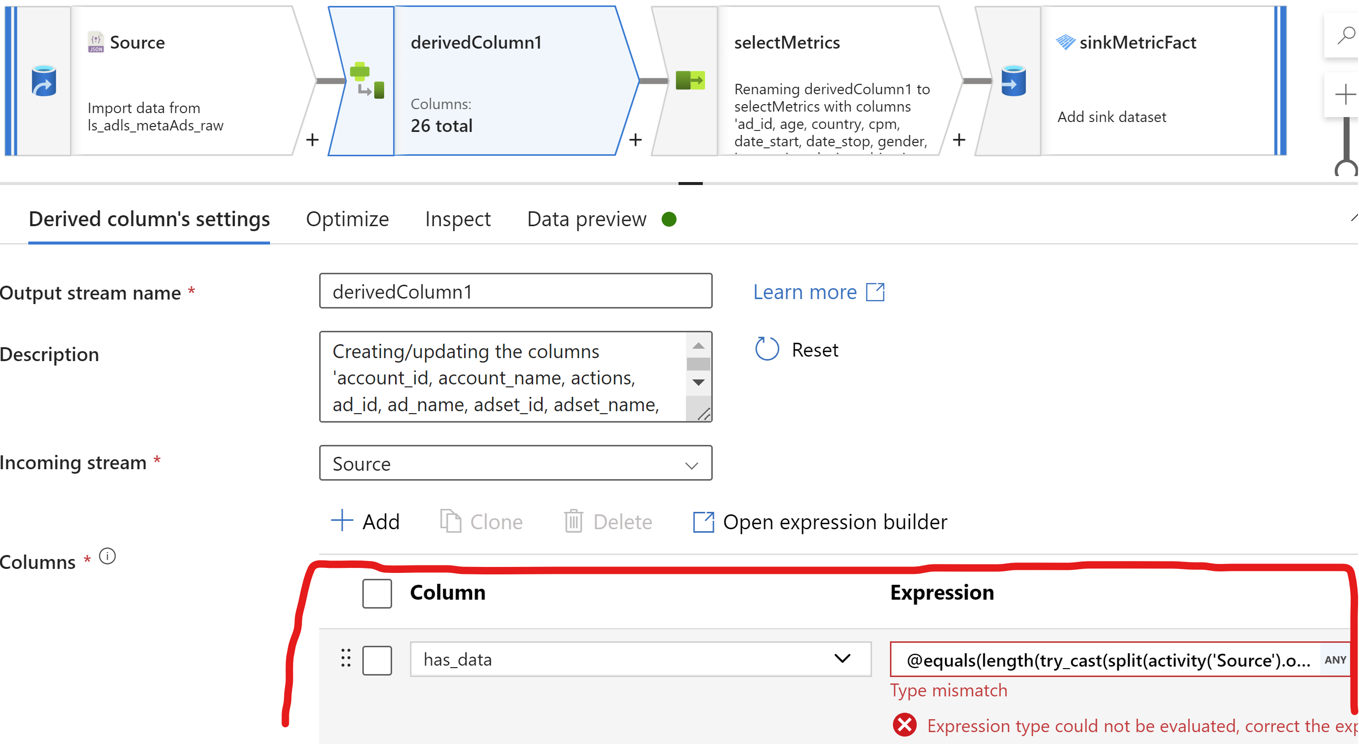 Data flow is not sinking all data because I have 84 json files in ...