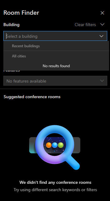 Room finder option in Outlook is empty - Microsoft Q&A