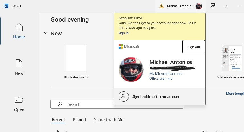 Account error Sorry we can't get to your account right now. To fix this ...