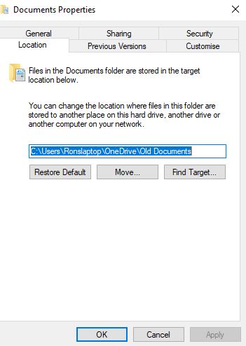 Default Documents folder - OneDrive on Windows 10 - Microsoft Q&A