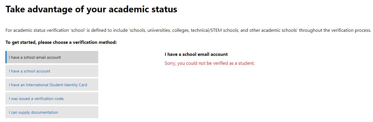 Can't verify my student account - Microsoft Q&A