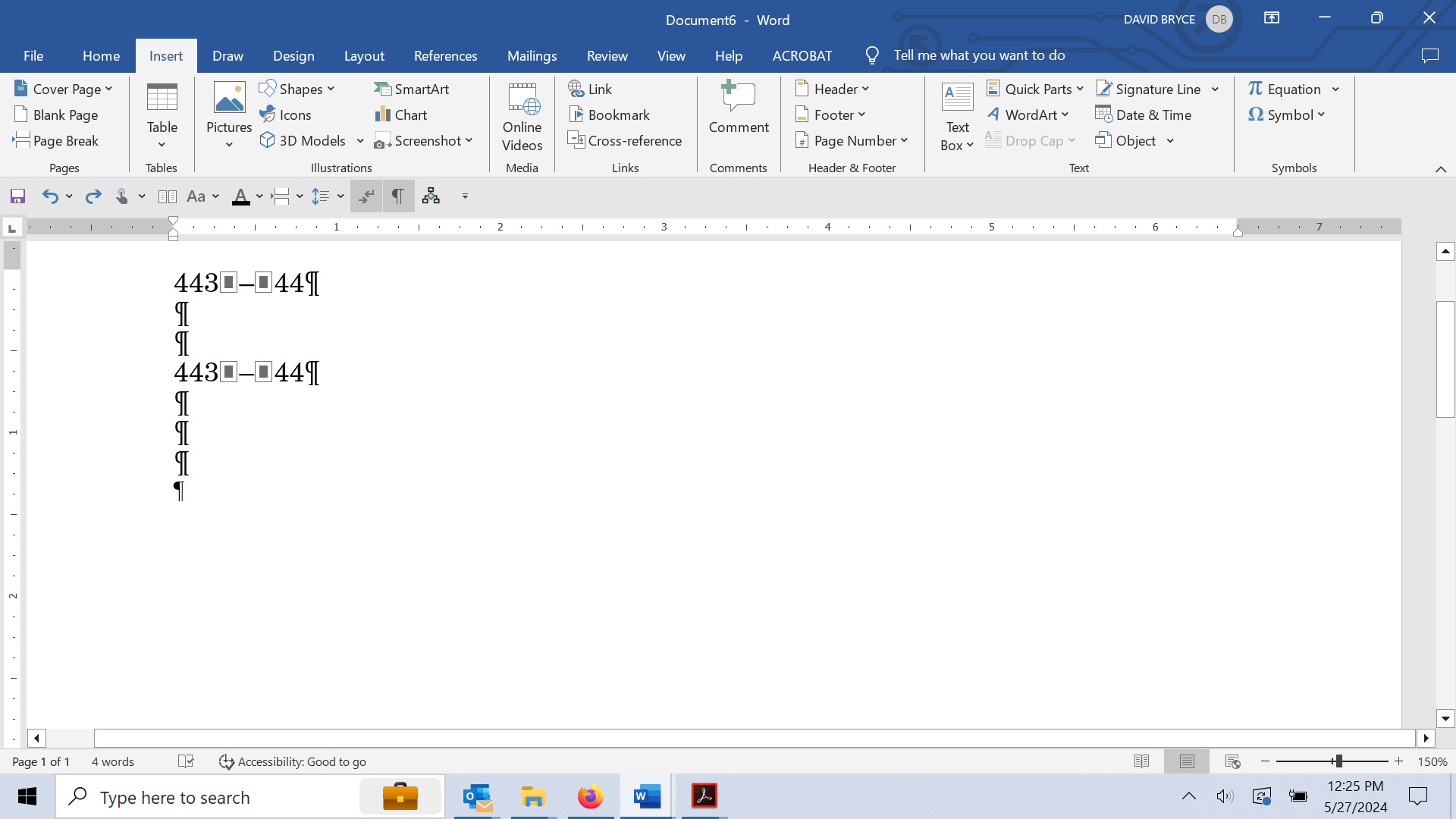 The following charactes appear when I copy and paste a legal document ...