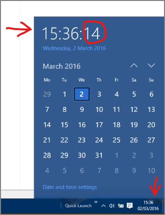 How to show time with seconds when clicking on the clock in the system ...