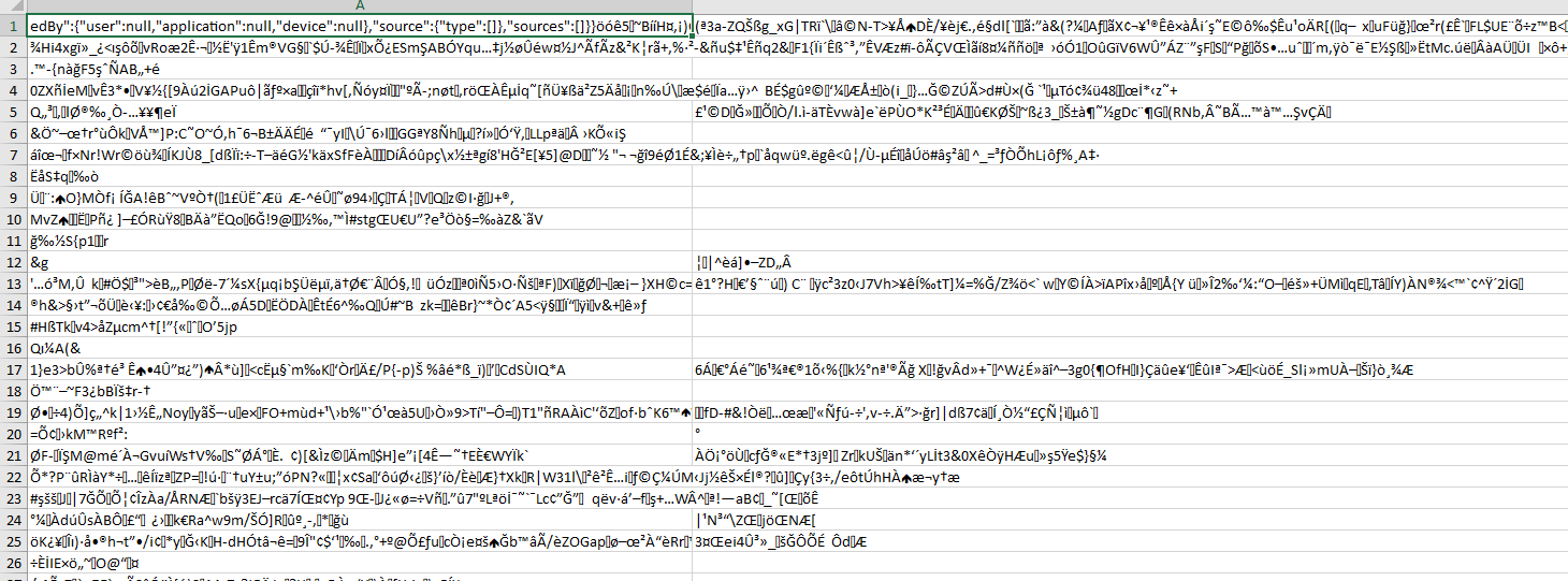 Weird characters in excel - Microsoft Q&A