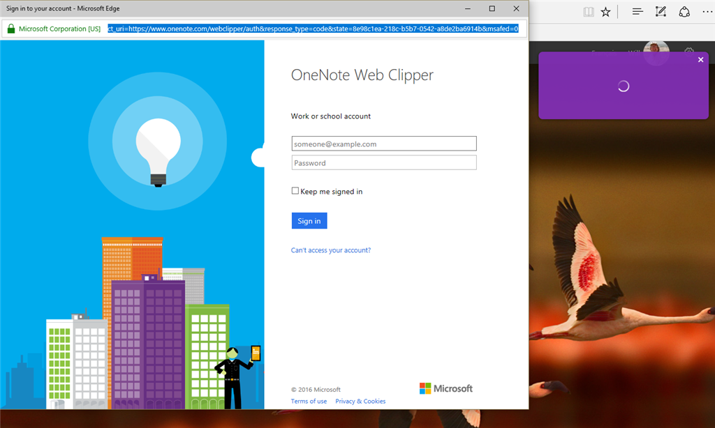 OneNote Clipper Edge Extension - cannot Sign in with a Microsoft ...