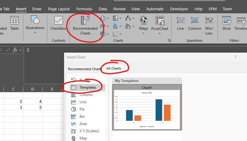 saved chart not showing in INSERT - Microsoft Q&A
