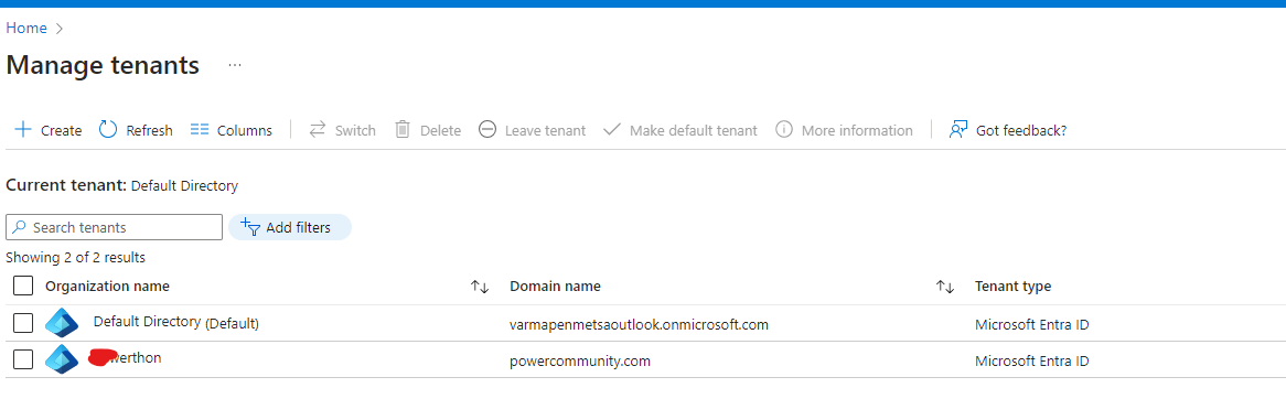Unable to exit from unknown tenant. - Microsoft Q&A