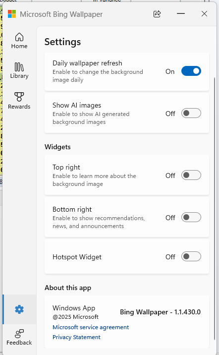 Bing Wallpaper (1.1.430.0) keeps directing me to Bing Search Engine ...