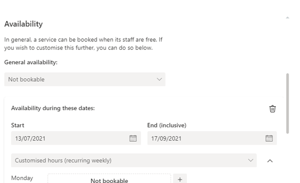 MS Booking dates showing as not available on booking page - Microsoft Q&A