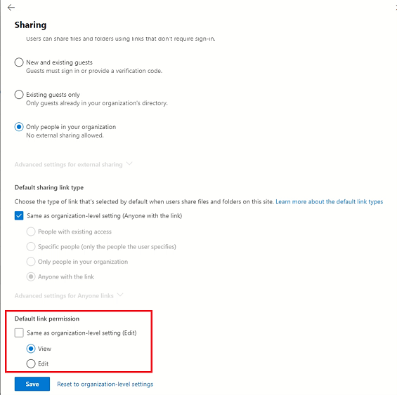 SharePoint - Sharing settings - Microsoft Q&A