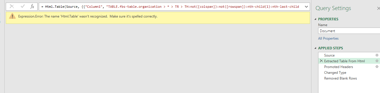 Unable to import data from web in Power query in Excel - Microsoft Q&A Unable to import data from web in Power query in Excel - Microsoft Q&A