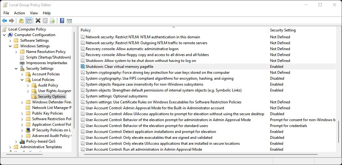 What does the cleanup of the page file in the shutdown do? - Microsoft Q&A