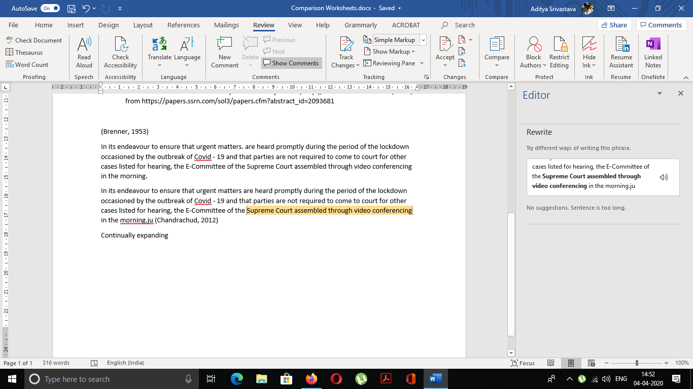 Word "Rewrite" feature not working. - Microsoft Q&A