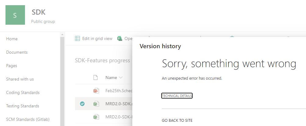 Getting error while restoring version history in Sharepoint - Microsoft Q&A Getting error while restoring version history in Sharepoint - Microsoft Q&A
