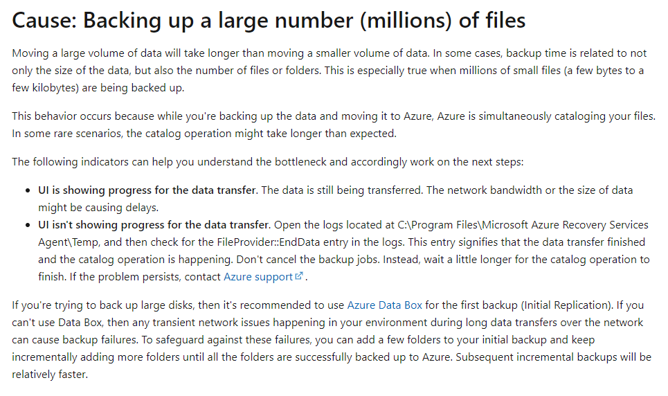 Azure Backup Server Online Backup Failing Because it Says the Process ...
