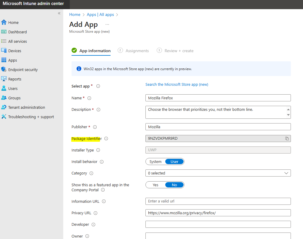 Graph Explorer - deploy new Microsoft Store App - Microsoft Q&A