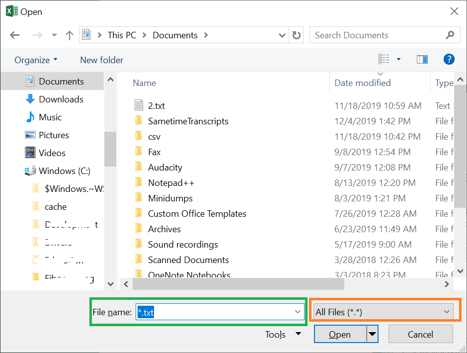 Can't open .txt files in Excel and existing solutions don't work ...