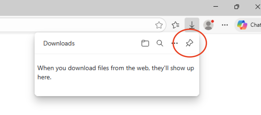 Edge Downloads Pin button is missing - Microsoft Q&A