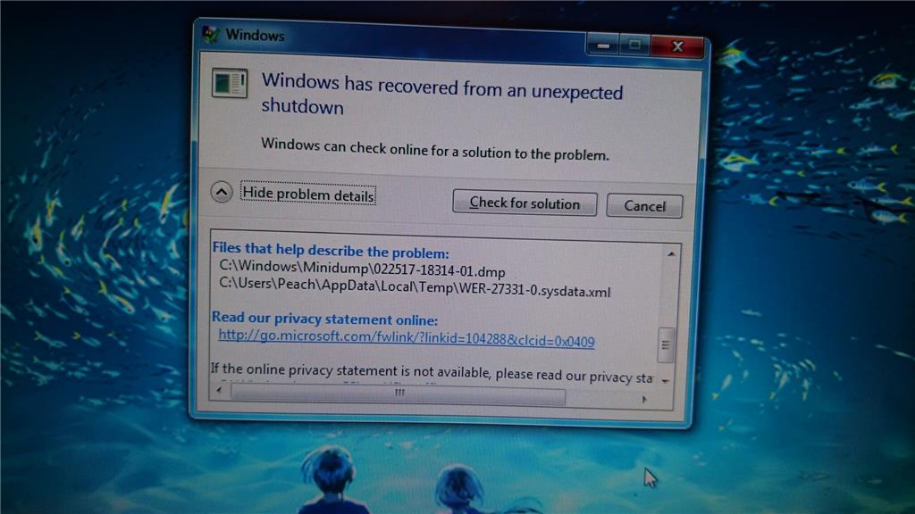 First Blue Screen Of Death - Windows 7 Ultimate - Microsoft Q&A