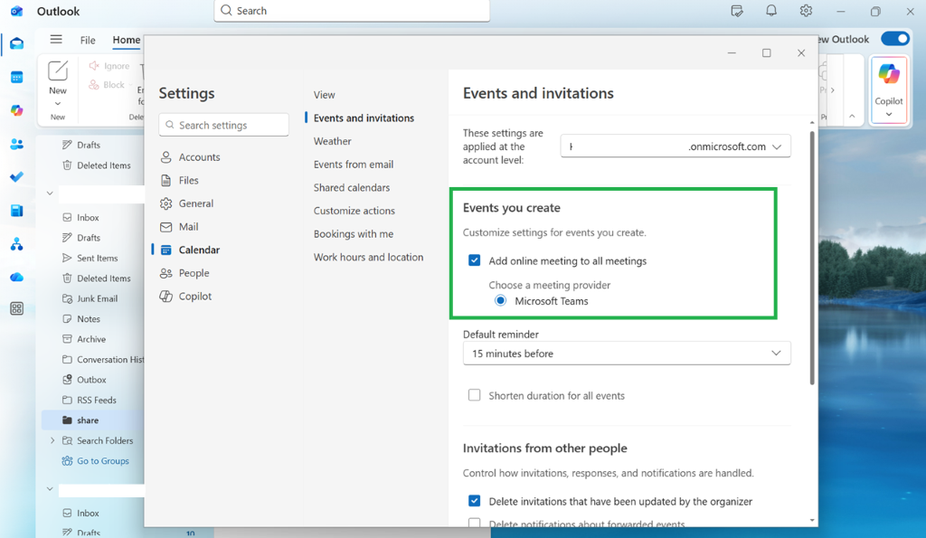 Teams Meeting Toggle in Calendar - Microsoft Q&A