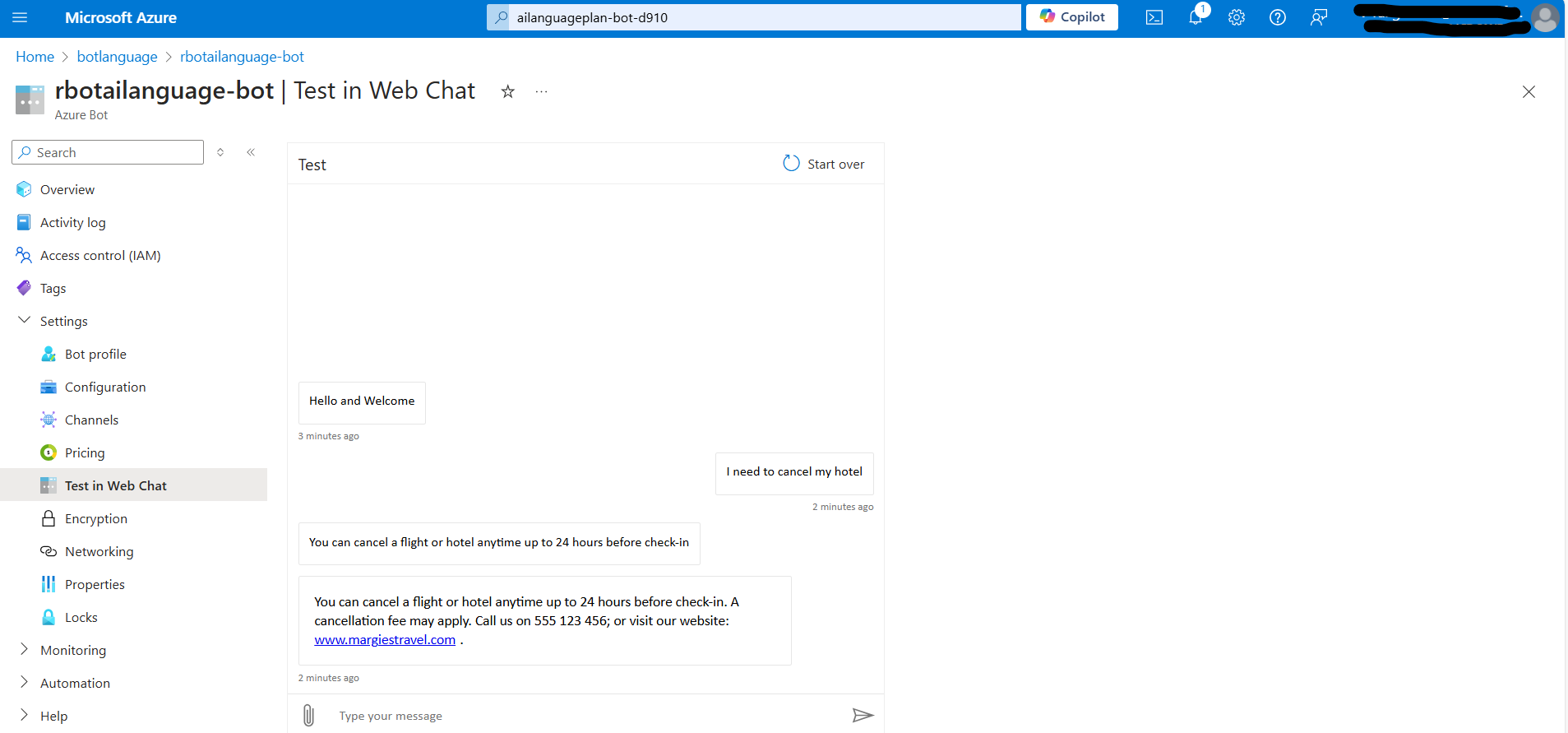 BOT does not get created for the training exercise - Microsoft Q&A