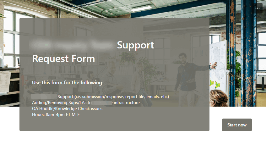'Start' screen in MS Forms not showing when users navigate to link ...