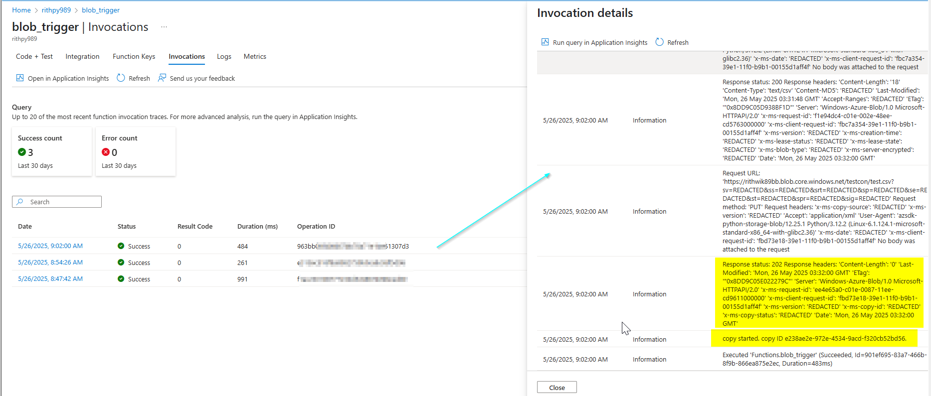 Azure Function - Mange file transfer between blob containers - Microsoft Q&A
