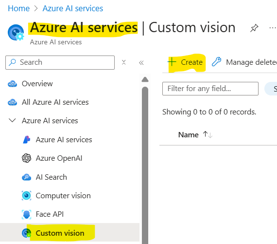 Can't move forward "Select a resource to work with" step in vision ...